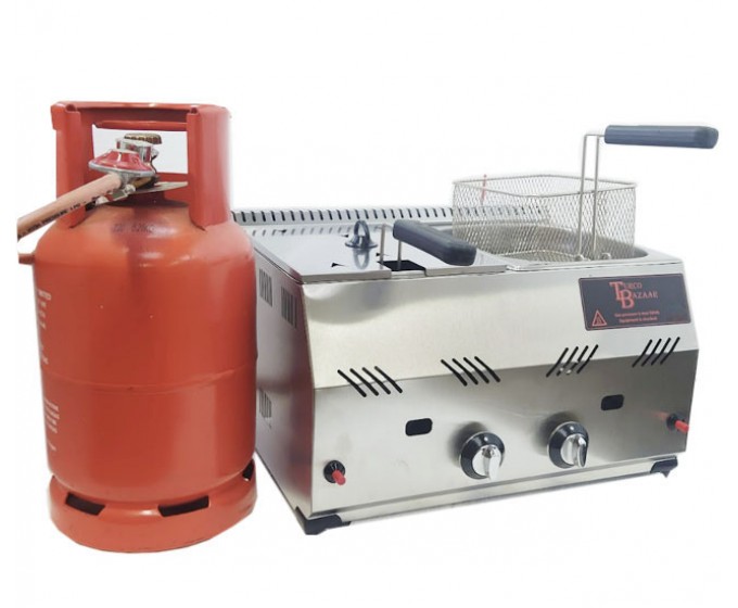 Commercial Lpg Gas Fryer 5 Litre Table Top Chip Fryer With ...