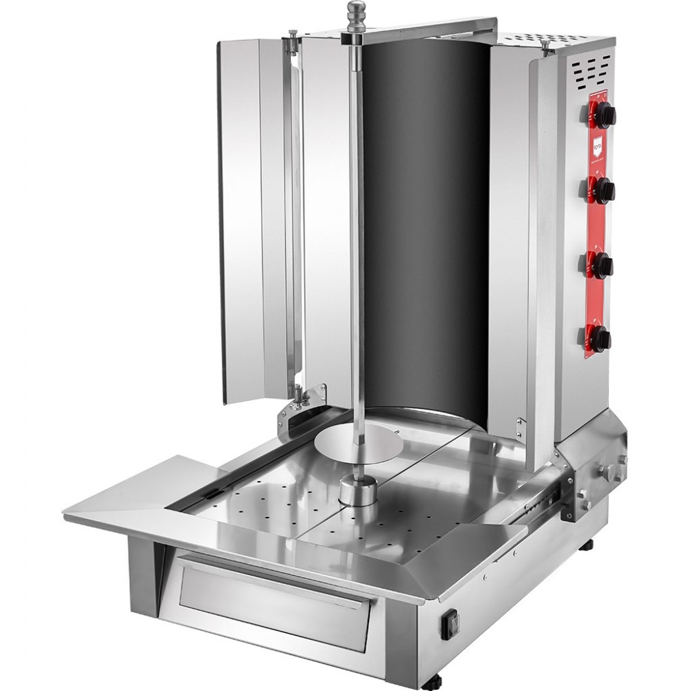4 Radians Bottom Motor Oval Glass Electric Doner Kebab C ...