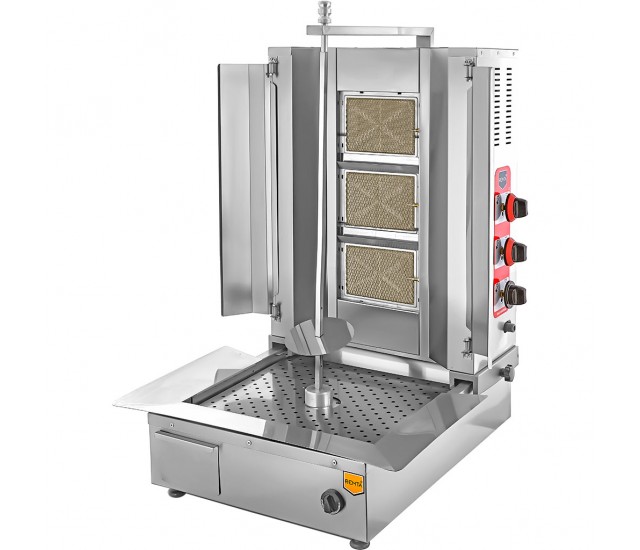 Doner Kebap Shawarma Machines : 3 Radian Bottom Motor Gas ...
