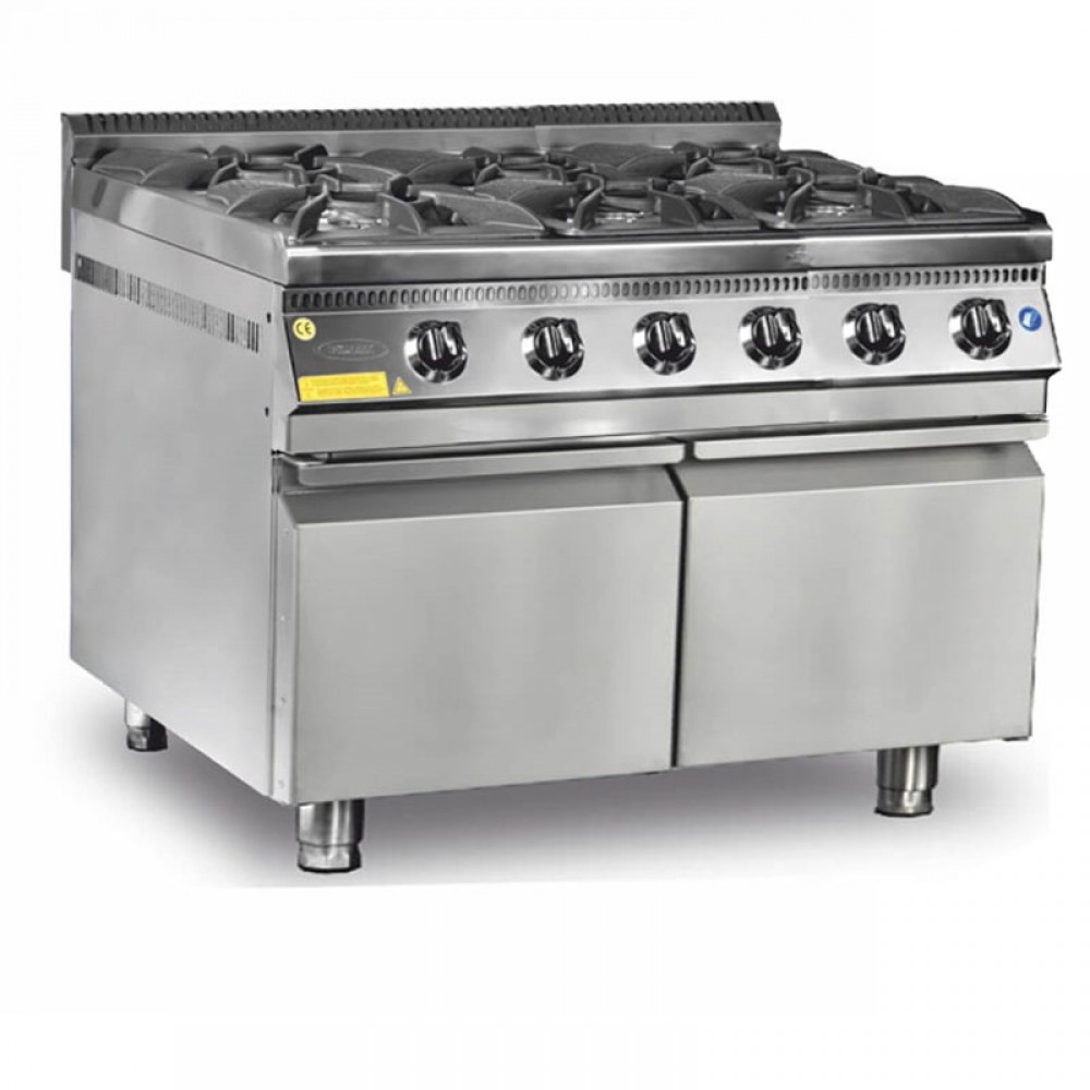 6 Burner Cooker Boiling Top 42 kW Gas 700 Series Tall