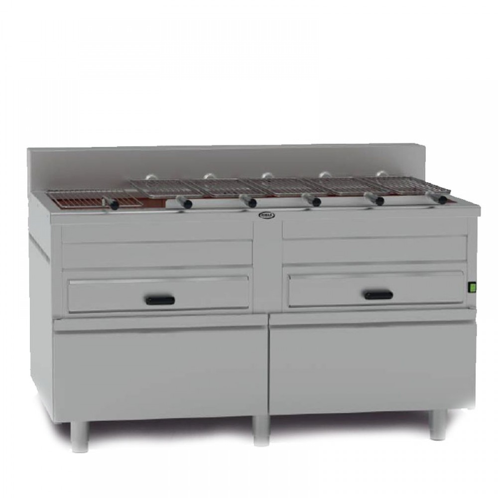 Chicken Wings Automatic Charcoal Grill 6 Skewers 2 Drawers