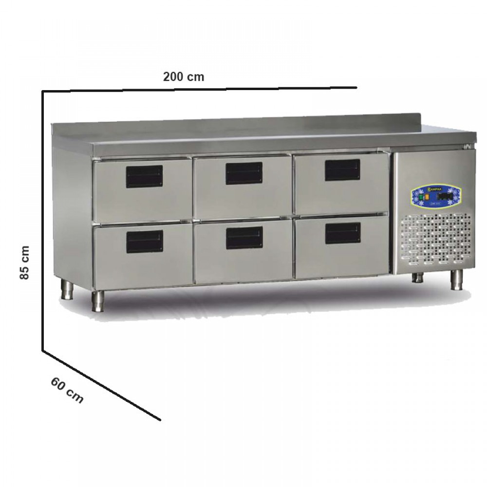 Commercial Fridge 108 Litre Stainless Steel 6 Drawers Catering ...