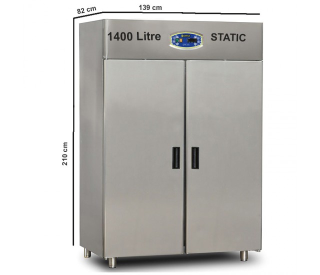 Commercial Static Fridge 1400 Litre Stainless Steel Double ...