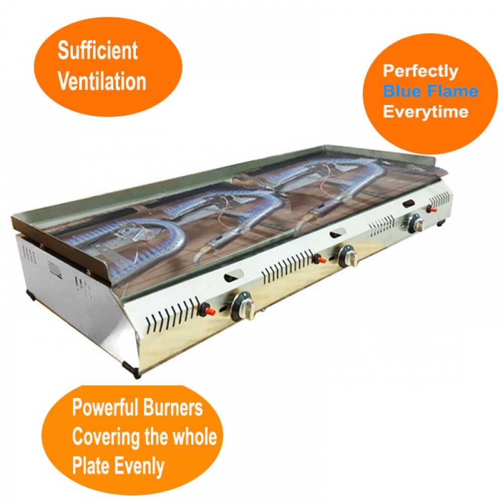 Commercial Table top Griddle 120 CM smooth hot plate Gas ...