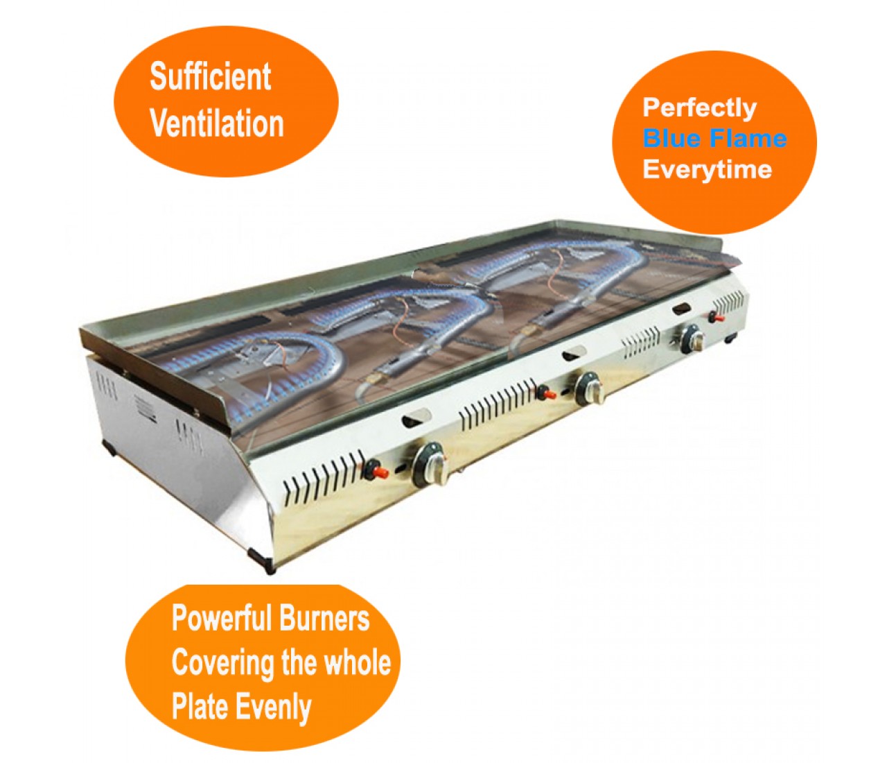 Commercial Table top Griddle 120 CM smooth hot plate Gas ...