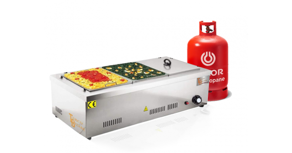 3 Pot/Pan LPG GAS Table/Counter-top WET Bain Marie