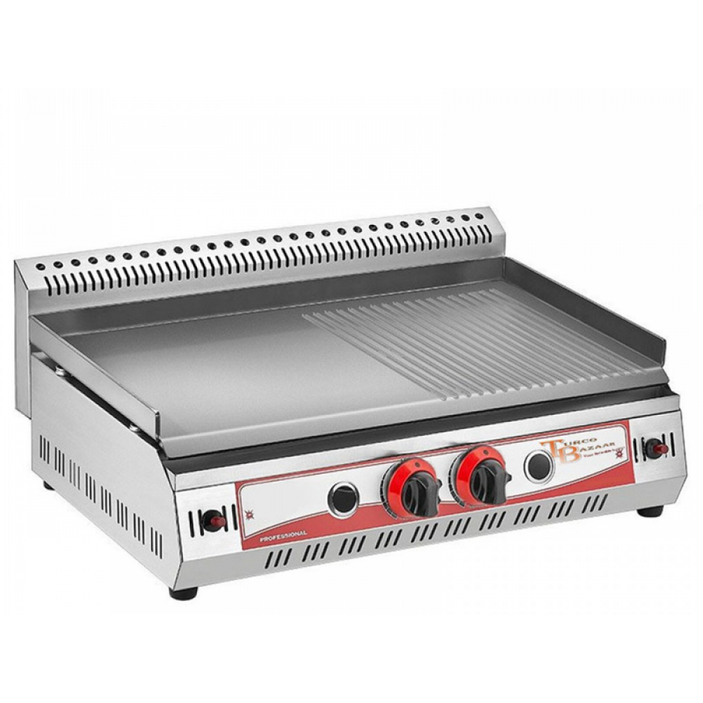 Commercial Table-top Griddle 70 CM GAS Smooth Half Ribbed ...