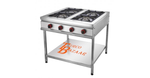 4 Burner Gas Countertop Hot Plate - 50,000 Btu Commercial ...