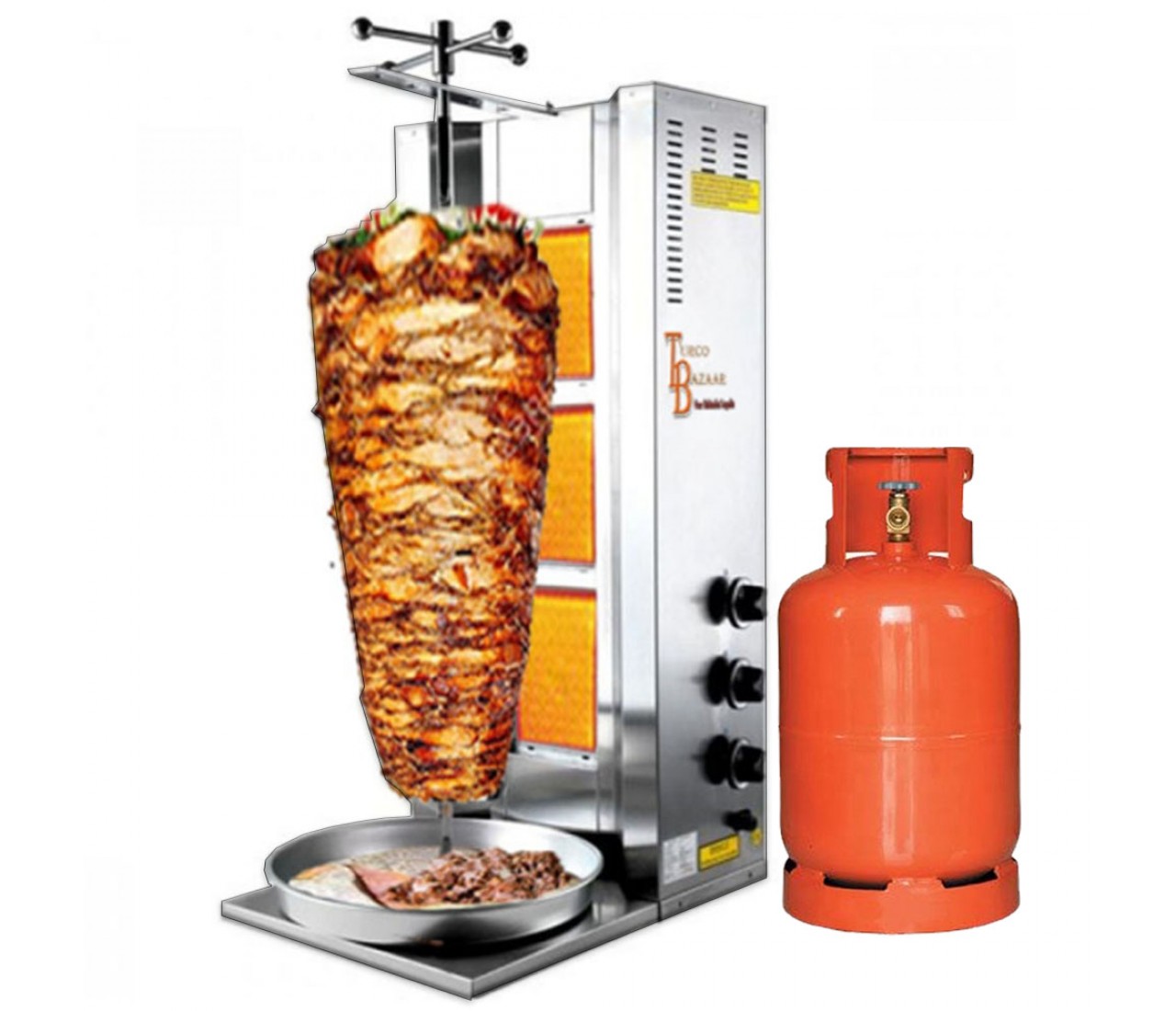 3 Burner MANUALLY Spinning Shawarma Machine Spinning Griller ...