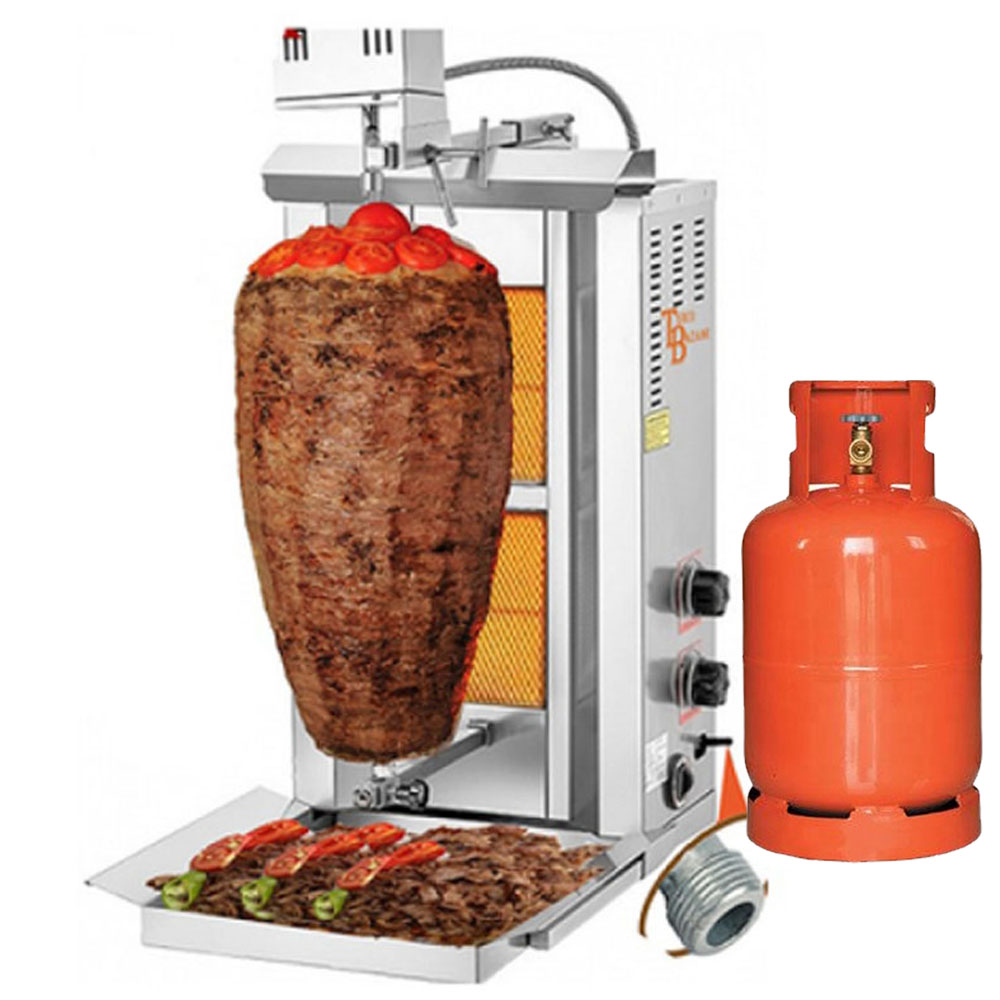 Doner Kebap Shawarma Machines : 2 Burner Automatic spinning ...