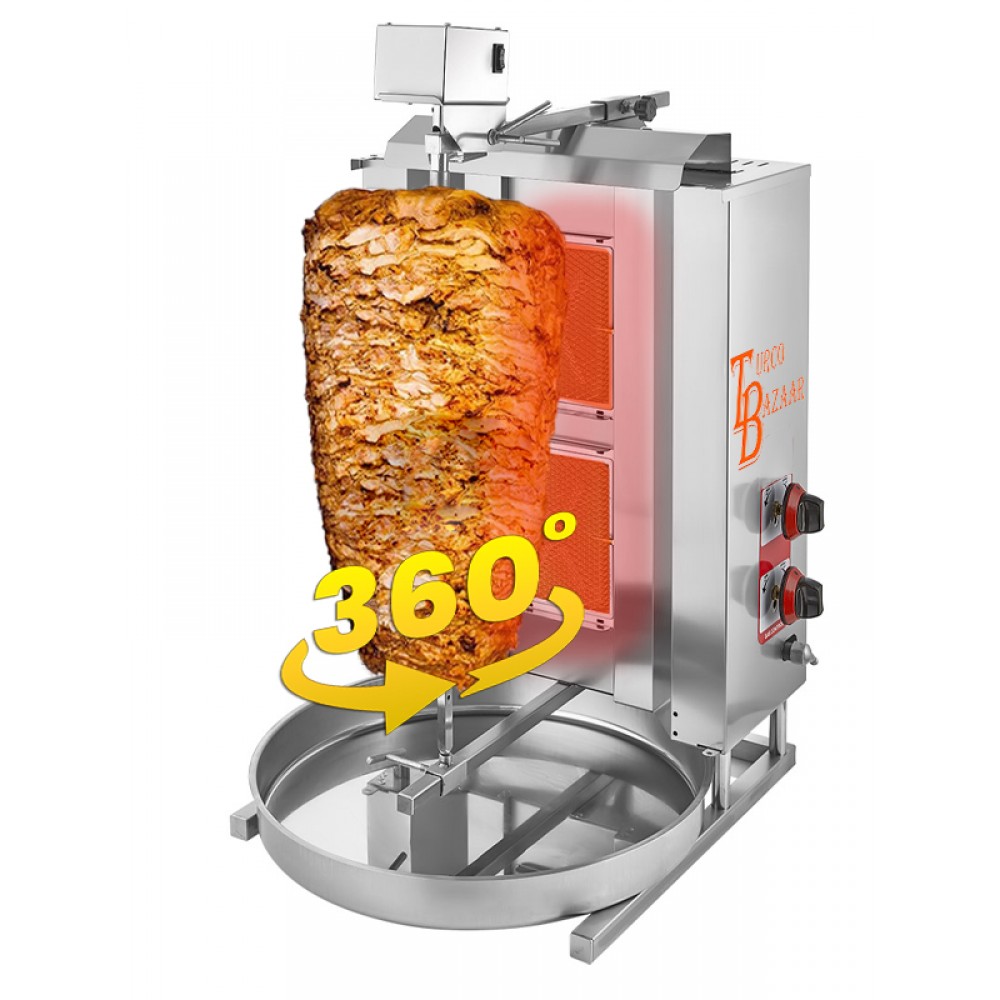 Doner Kebap Shawarma Machines : 2 Burner Automatic spinning ...