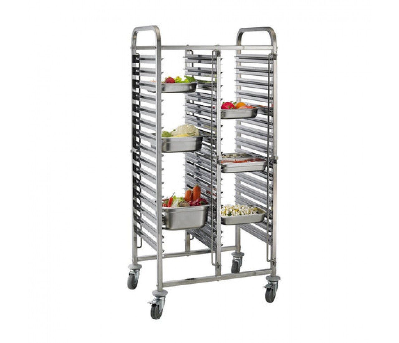 301008 - Racking Trolley 15 Tier Double Row Rack for GN Pan1/1 ...